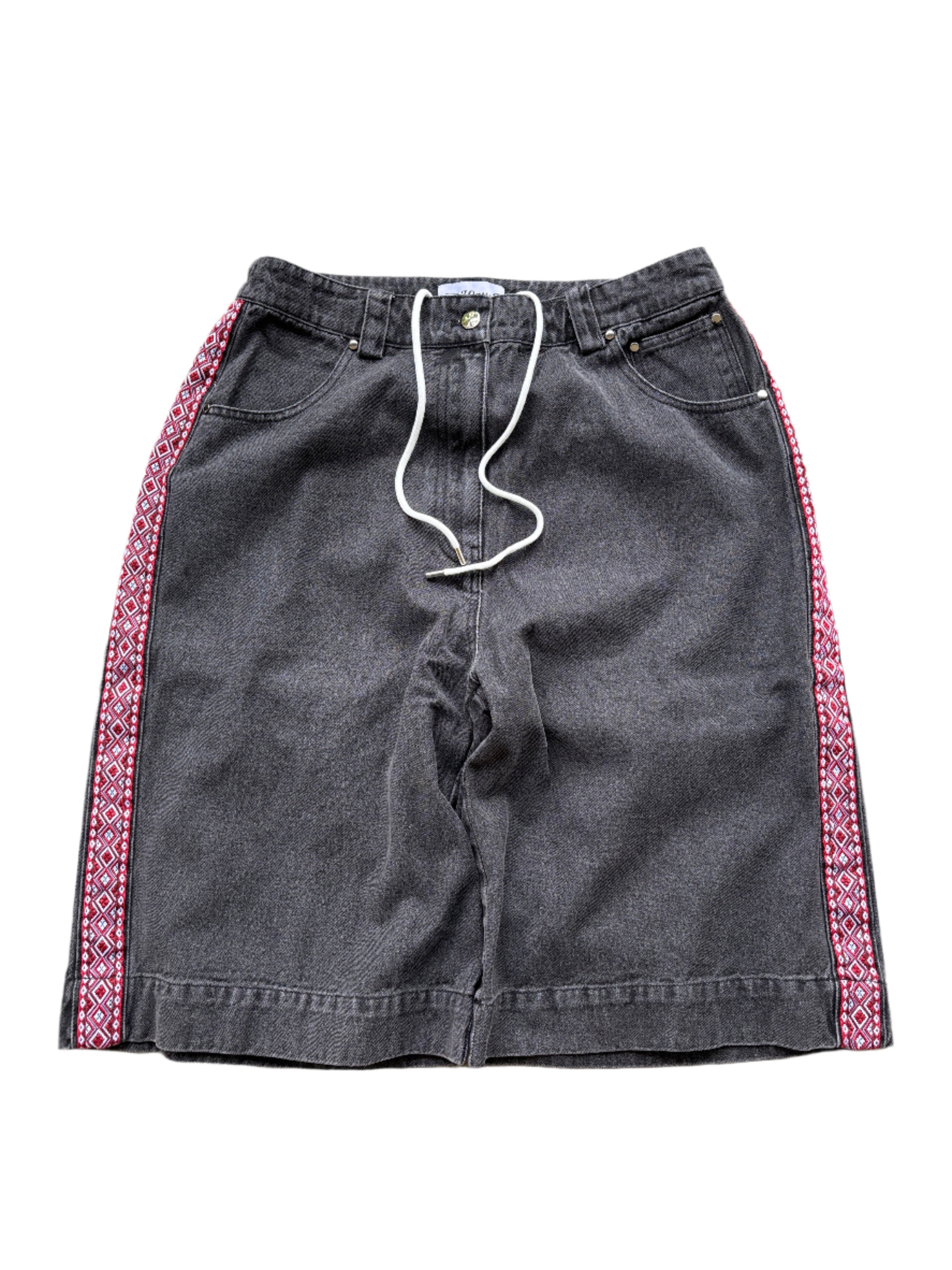 Red Aztek Denim Shorts – 404brand